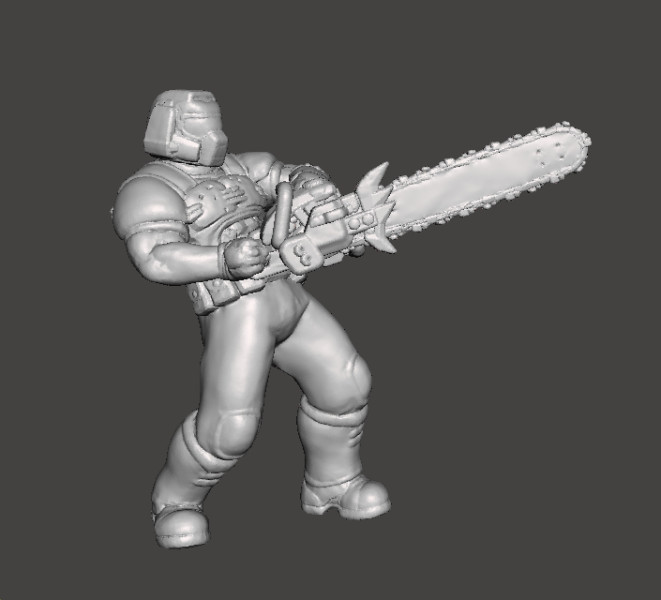 SLAYER CLASSIC WITH CHAINSAW MINIATURE MODEL FIGURE FOR SCIFI GAMES RPG ...