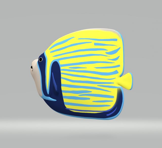 Emperor Anglefish Ready to Print STL FBX OBJ 3D Print Model in Animals ...