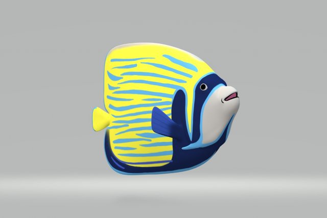 Emperor Anglefish Ready to Print STL FBX OBJ 3D Print Model in Animals ...