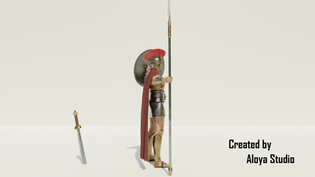 Spartan soldier - 3d game character 3D Model in Fantasy 3DExport