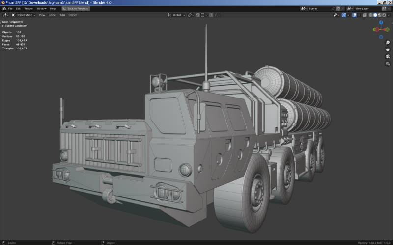 SAM Mobile Missile Launcher 2 of 3 3D Model in Rocket Launchers 3DExport