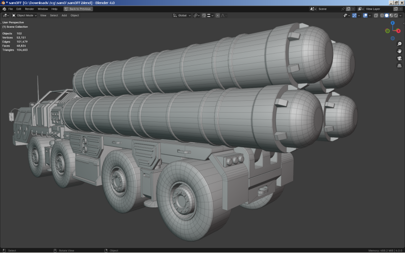 SAM Mobile Missile Launcher 2 of 3 3D Model in Rocket Launchers 3DExport