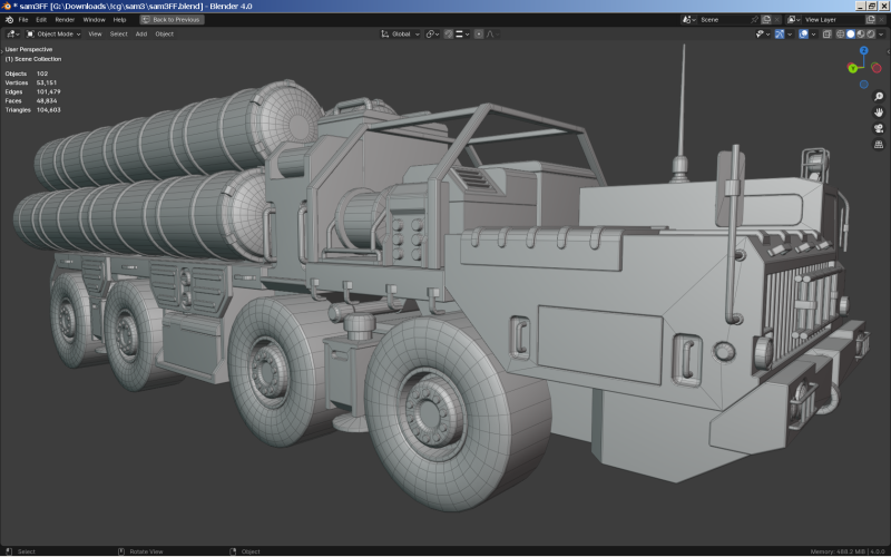 SAM Mobile Missile Launcher 2 of 3 3D Model in Rocket Launchers 3DExport