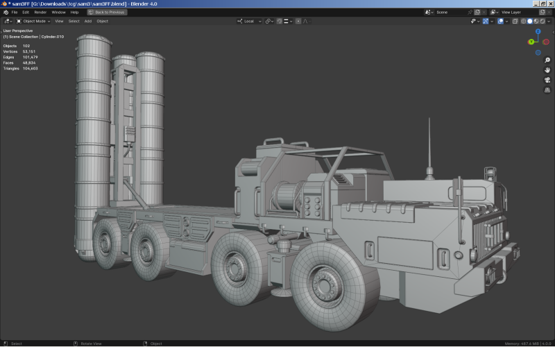 SAM Mobile Missile Launcher 2 of 3 3D Model in Rocket Launchers 3DExport