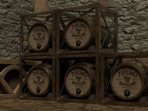 Barricas de vino-whisky y portabarricas modulares Modelo 3D in Máquinas ...