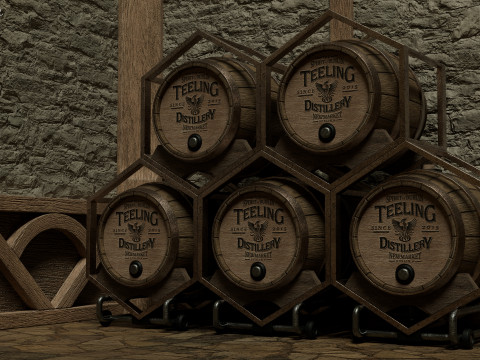 Barricas de vino-whisky y portabarricas modulares Modelo 3D in Máquinas ...