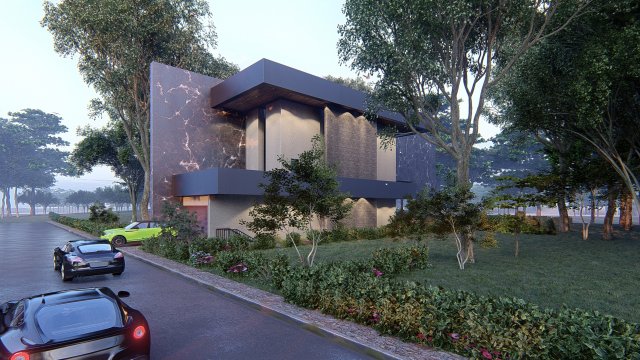 Modern house full project Revit and Lumion with 3d grass 3D Model in ...
