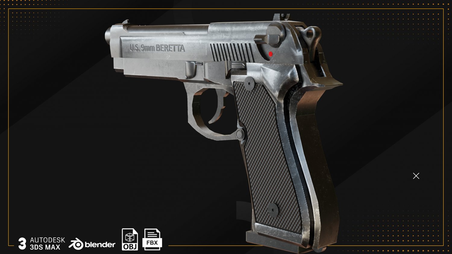 Beretta M9 CAD in Machine Gun 3DExport