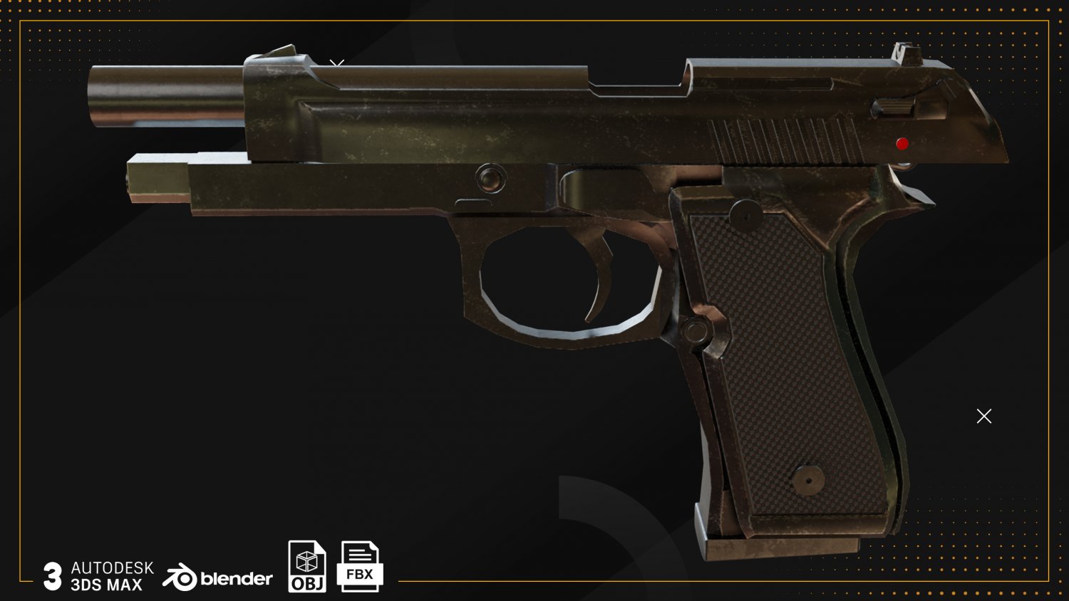 Beretta M9 CAD in Machine Gun 3DExport