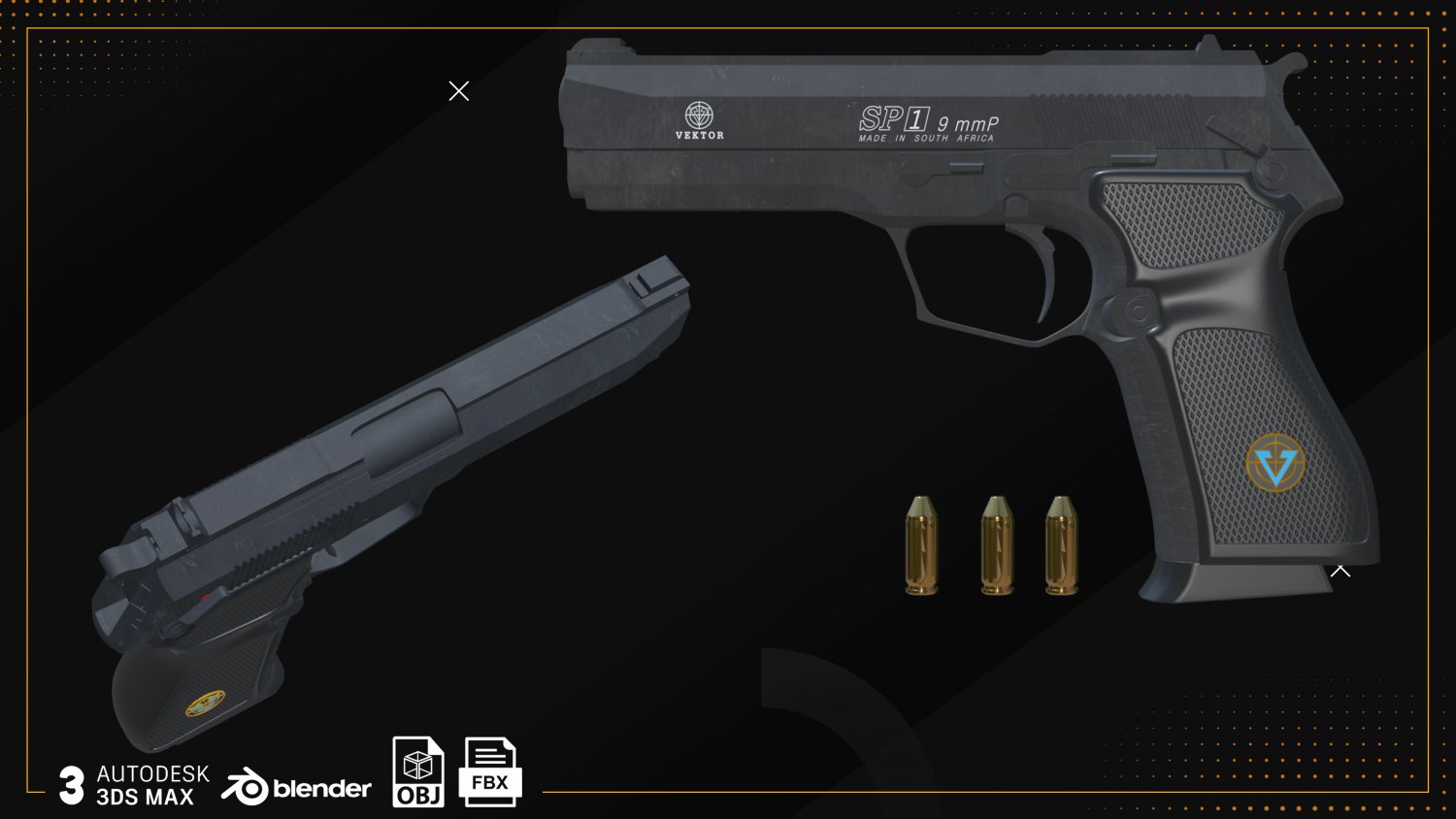 Vektor SP1 CAD in Pistol 3DExport