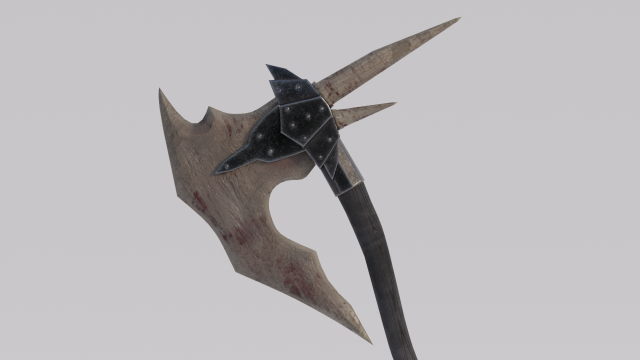 Dragon Bone Two Handed Ax from Skyrim 3D Model in Game Assets 3DExport