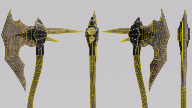 Dragon Bone Two Handed Ax from Skyrim 3D Model in Game Assets 3DExport