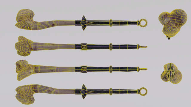 Dragon Bone Two Handed Mace from Skyrim 3D Model in Game Assets 3DExport