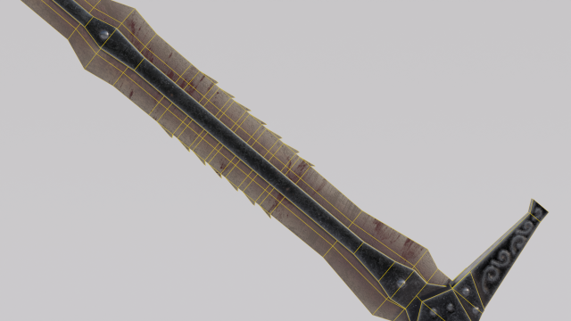 Dragon Bone Two Handed Sword from Skyrim 3D Model in Game Assets 3DExport