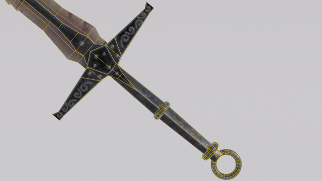 Dragon Bone Two Handed Sword from Skyrim 3D Model in Game Assets 3DExport