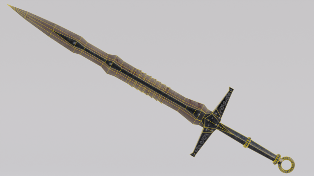 Dragon Bone Two Handed Sword from Skyrim 3D Model in Game Assets 3DExport