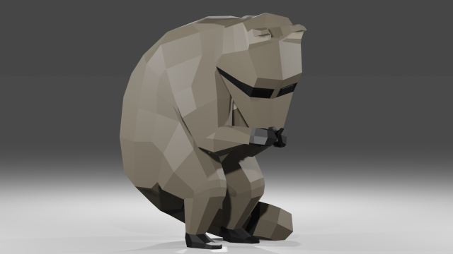raccoon low poly - includes rig and blend file Free 3D Model in ...