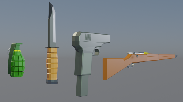 World War Low Poly Weapons Pack 3D Model in Assault Rifles 3DExport