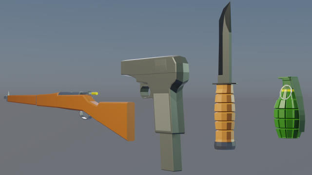 World War Low Poly Weapons Pack 3D Model in Assault Rifles 3DExport