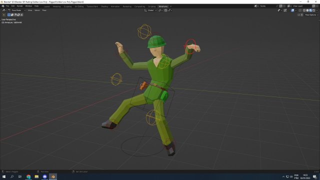 Soldier Low Poly - rig included Modelo 3D in Hombre 3DExport