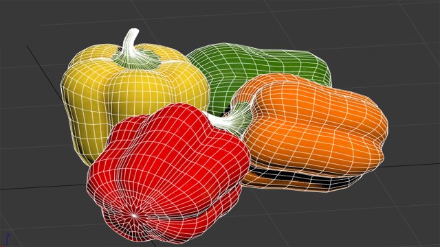 Peppers Pack 3D Model in Vegetable 3DExport