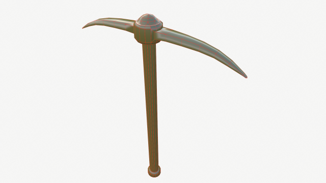 golden pickaxe 3D Model in Tools 3DExport