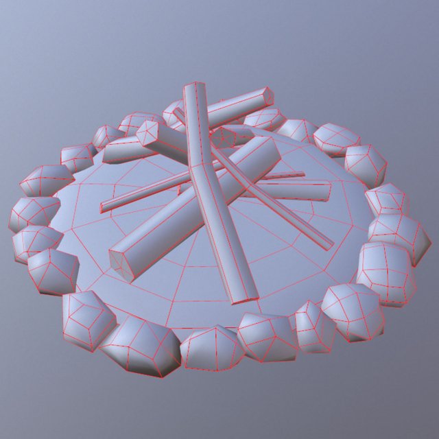 bonfire 3D Model in Handheld 3DExport