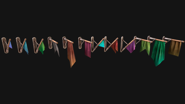 Medieval Flags Pack 3D Model in Other 3DExport
