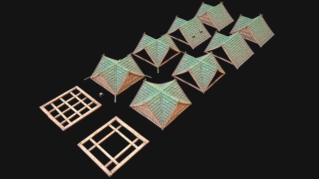 Medieval Corner Roof 3D Model in Miscellaneous 3DExport