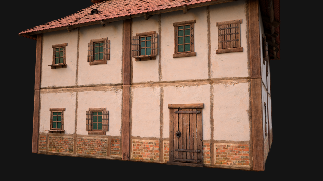 Medieval Two Storey House 3D Model in Buildings 3DExport
