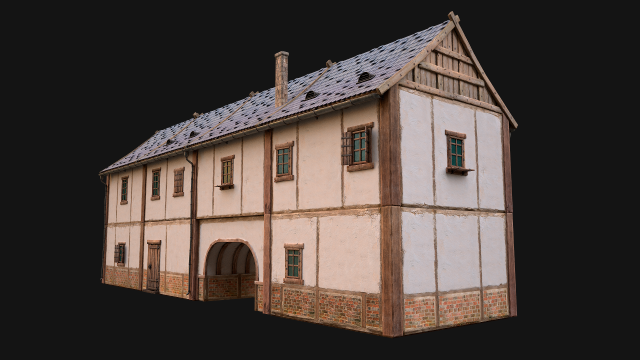 Medieval Town House with Staircase 3D Model in Buildings 3DExport