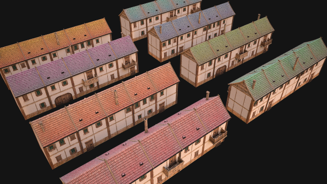 Medieval Town Buildings Set 3D Model in Buildings 3DExport