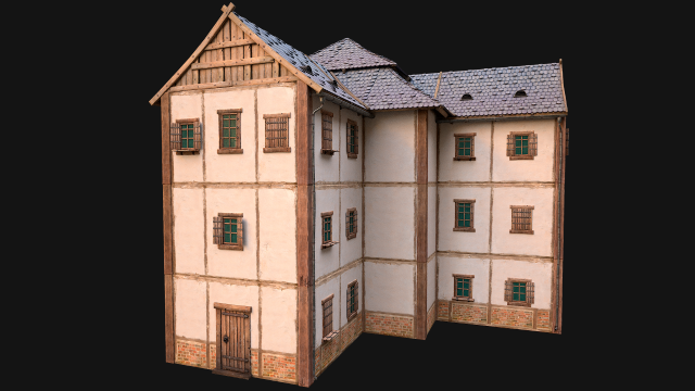 Medieval 3-Storey Town House 3D Model in Buildings 3DExport
