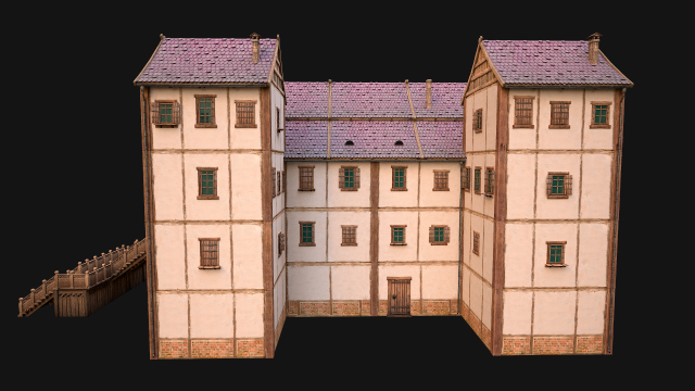 Medieval City Building Barracks Fortress 3D Model in Buildings 3DExport