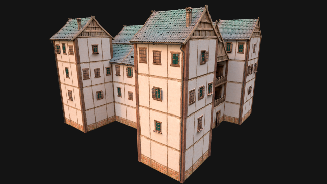 Medieval City Building Barracks Fortress 3D Model in Buildings 3DExport