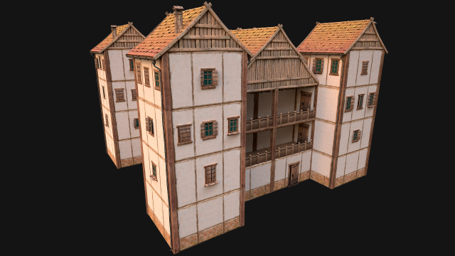 Medieval City Building Barracks Fortress 3D Model in Buildings 3DExport