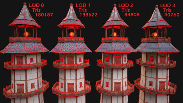 Medieval Lighthouse Tower with Interior 3D Model in Buildings 3DExport