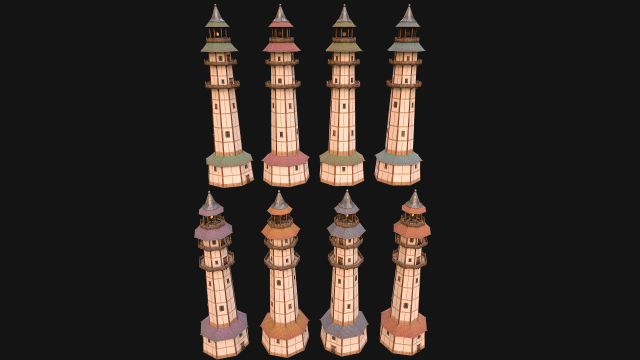Medieval Lighthouse Tower with Interior 3D Model in Buildings 3DExport