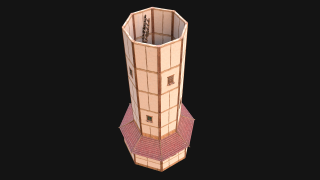 Medieval Lighthouse Tower with Interior 3D Model in Buildings 3DExport
