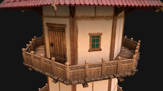 Medieval Lighthouse Tower with Interior 3D Model in Buildings 3DExport