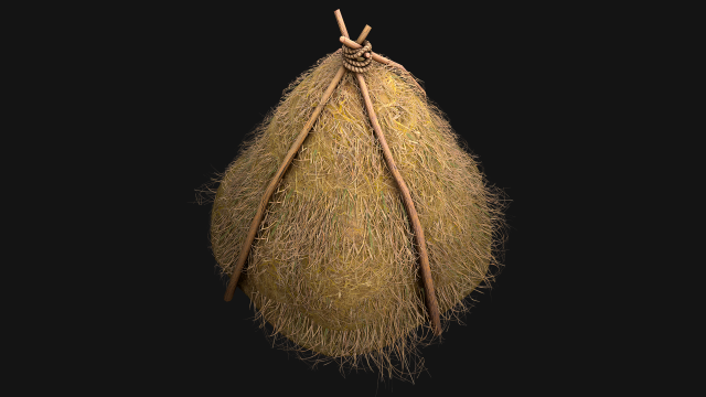 Haystack Stack of Hay Large Pile 3D Model in Grass and Ground Cover ...