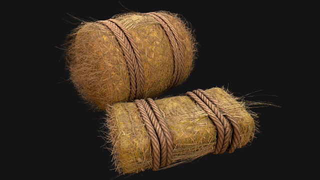 Hay Haystack Bale Farm Pack 3D Model in Grass and Ground Cover 3DExport