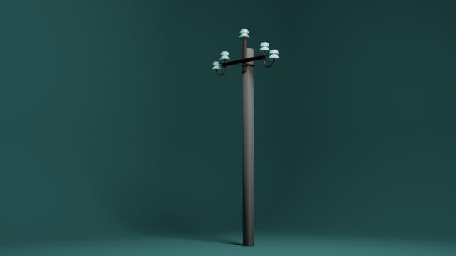 Electric pole 3D Model in Landscapes 3DExport
