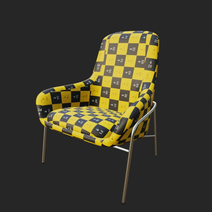 BluDot Acre Modern Lounge Chair Fabric-Metal 4K baked textures 3D ...