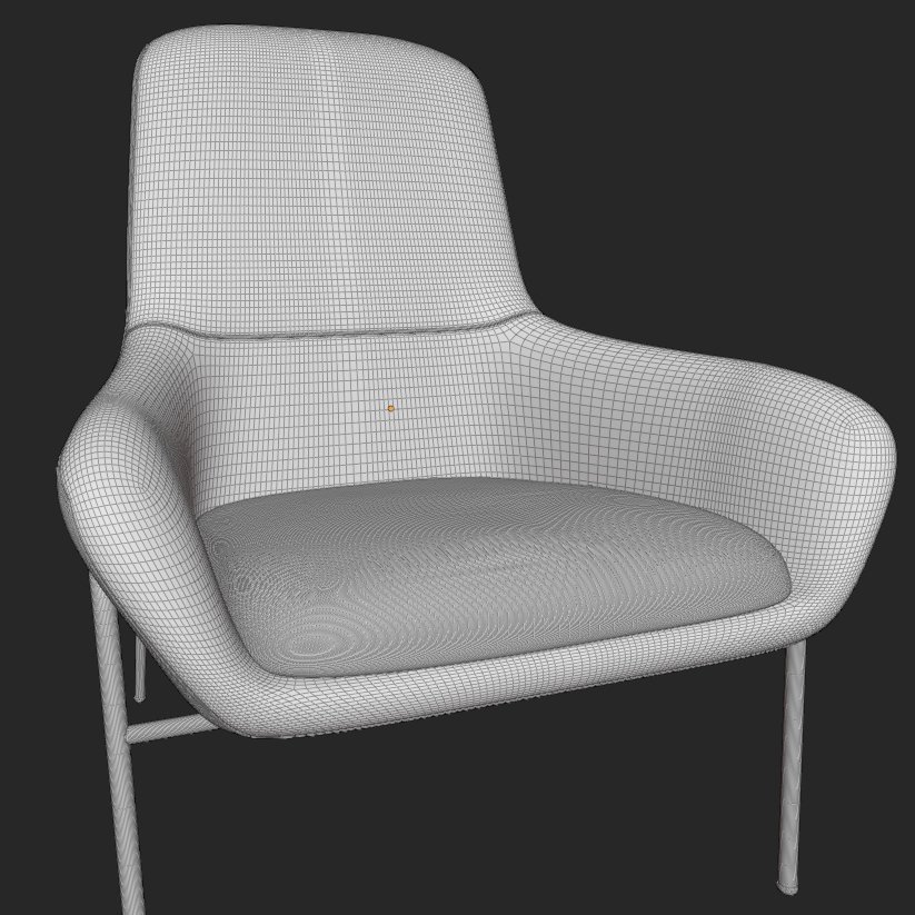 BluDot Acre Modern Lounge Chair Fabric-Metal 4K baked textures 3D ...