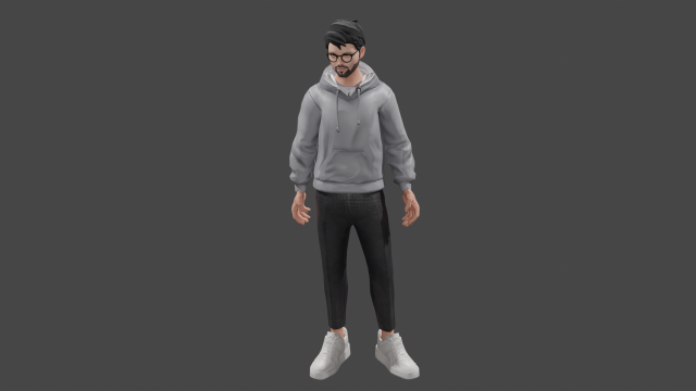 Rigged Human 3D Character 3D Model in Man 3DExport