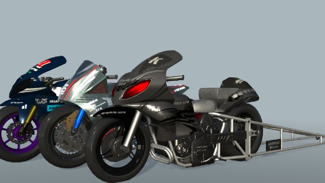 Drag Race Bikes 3D Model in Game Assets 3DExport