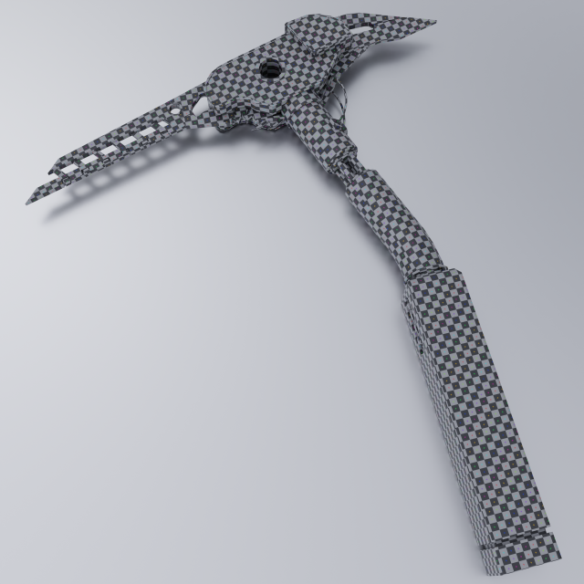 Sci-fi pickaxe lowpoly PBR 3D Model in Tools 3DExport