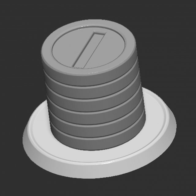 Stacked Mario Coins Based 3D Print Model in Figurines 3DExport