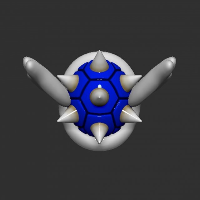 Mario Tortoise Shell with Spiny and Wings Modelo de impresión 3D in ...